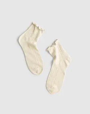 Madewell Textured-Knit Ankle Socks Vintage Ivory