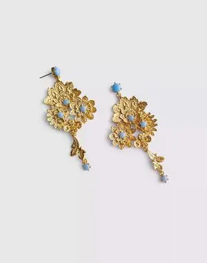 Madewell Floral Chandelier Earrings - Antique Gold