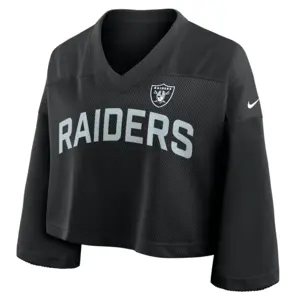 Nike Las Vegas Raiders Dri-fit Nfl Cropped Top - Black