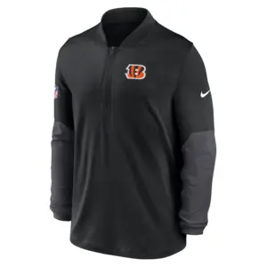 Nike Cincinnati Bengals Dri-fit Nfl 1/2-zip Top - Black