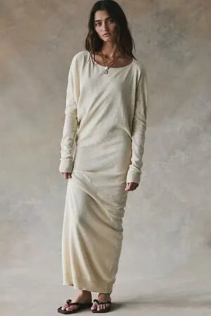 Free People Hollis Sweater Midi Dress - Oatmeal Sands Combo