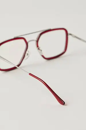 Free People Timeless Blue Light Readers - Burgundy/silver