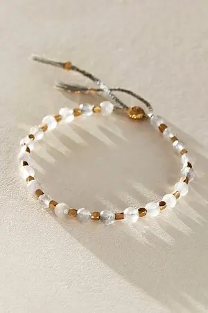 SUN MOON RAIN Bracelet With Faceted Natural Stone And 18k Gold Vermeil Accents - Labradorite