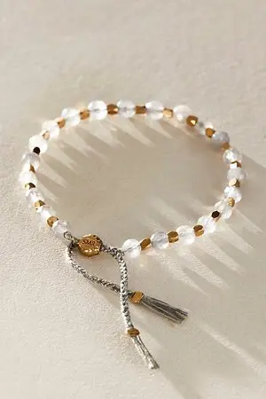 SUN MOON RAIN Bracelet With Faceted Natural Stone And 18k Gold Vermeil Accents - Labradorite