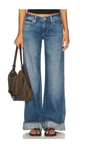 AMO Sabine Cuff Wide Leg Jeans - Twin Flame