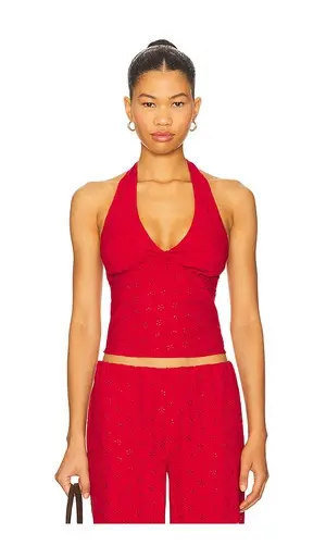 Frankies Bikinis Cora Eyelet Halter