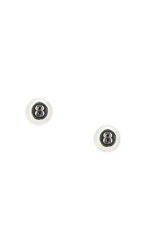TWO JEYS 8 Ball Earrings - Silver