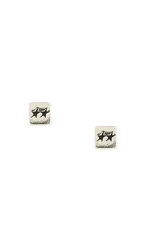 TWO JEYS Dice Stud Earrings - Silver