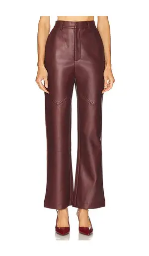 Women's Burgundy Leather Pants