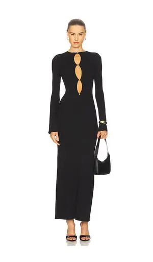 Bardot Nautico Knit Maxi Dress - Black