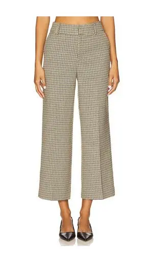 FAVORITE DAUGHTER Cropped Wide-leg Trousers In Plaid