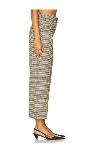 FAVORITE DAUGHTER Cropped Wide-leg Trousers In Plaid