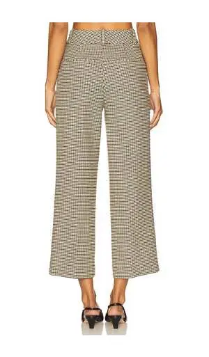 FAVORITE DAUGHTER Cropped Wide-leg Trousers In Plaid