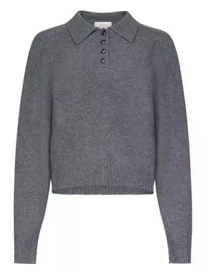 Loulou De Saison Homere Lds Polo-neck Ribbed Sweater - Grey
