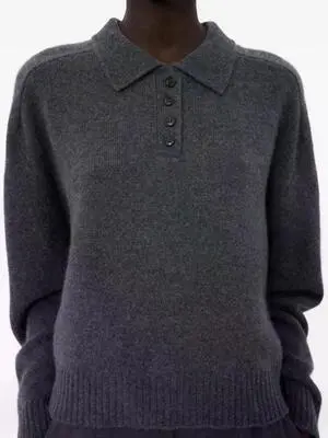 Loulou De Saison Homere Lds Polo-neck Ribbed Sweater - Grey