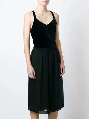 Comme Des Garçons Velvet Top Midi Dress
