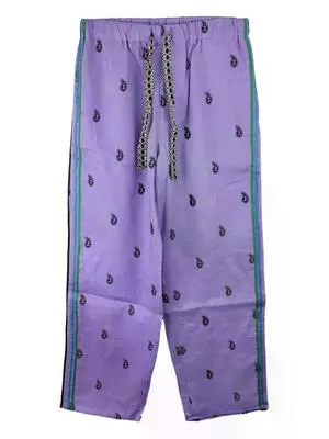 THE WORLD IS YOURS Paisley-embroidered Trousers - Purple