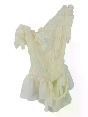 Rokh Smocked Ruffled Top