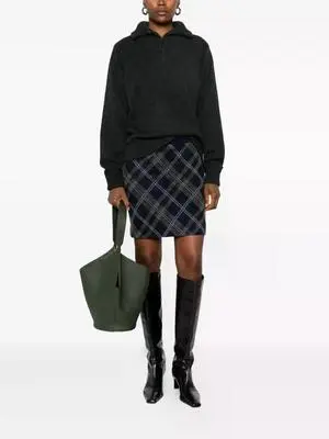 Eric Bompard Tartan Cashmere Mini Skirt