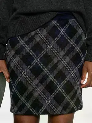 Eric Bompard Tartan Cashmere Mini Skirt