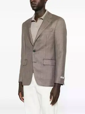 Canali Herringbone Single-breasted Blazer