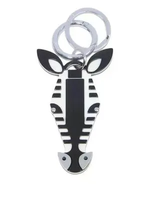 LANCEL Zebra-head Keyring - Black