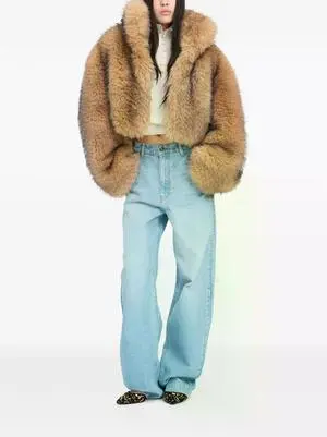 ROTATE BY BIRGER CHRISTENSEN High-neck Cropped Jacket - Neutrals