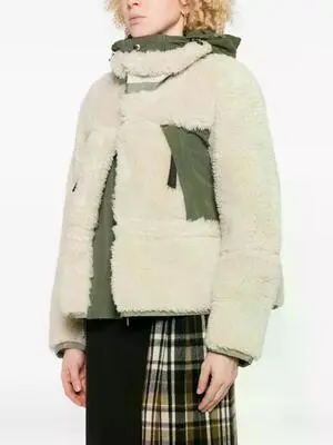 Sacai Hooded Panelled Jacket - Neutrals