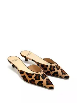FRANCESCO RUSSO 25mm Leopard-print Kitten-heel Mules