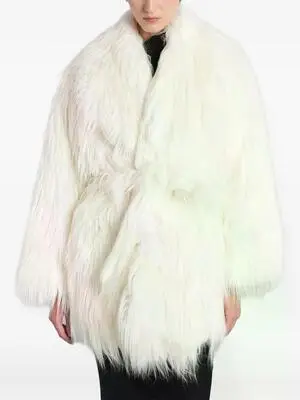 ENTIRE STUDIOS Belted Faux Fur Coat