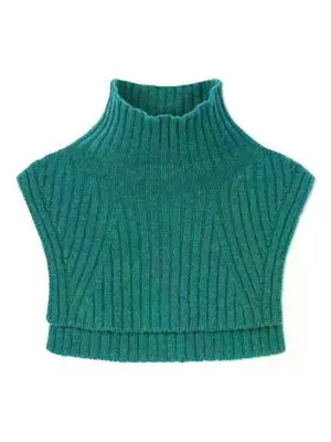 Eric Bompard Ribbed High-neck Bib - Green