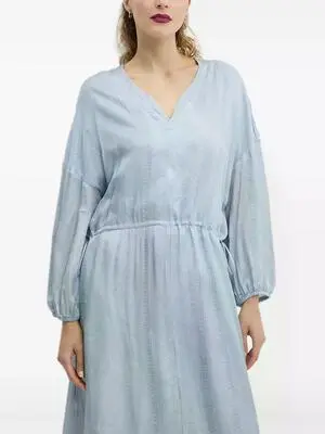 BRUUNS BAZAAR Drawstring Long-sleeves Midi Day Dress