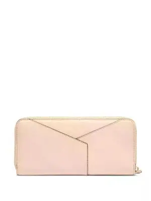 LANCEL Enveloppe Leather Zip-around Wallet - Neutrals