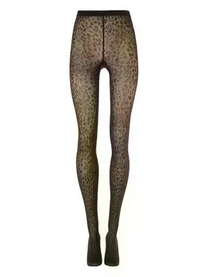 Wolford Pantera-print Tights - Black