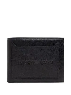 Emporio Armani Embossed-logo Leather Wallet - Black