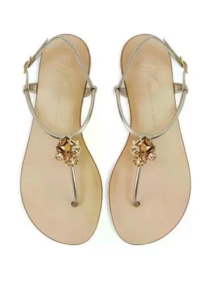 GIUSEPPE ZANOTTI Efrata Crystal-embellished Leather Sandals