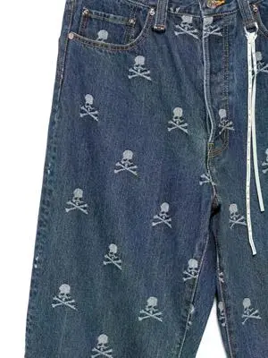 MASTERMIND WORLD Logo Embroidered Jeans