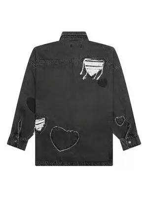 NAHMIAS Heart-patchwork Denim Shirt