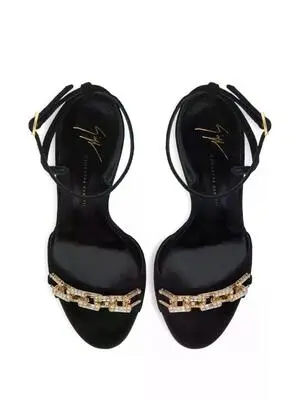 GIUSEPPE ZANOTTI Evry Crystal-embellished Stiletto Sandals - Black