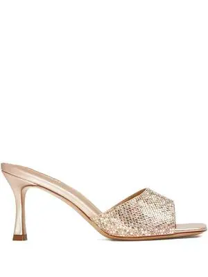 NICOLI 75mm Square-toe Crystal-embellished Heeled Sandals