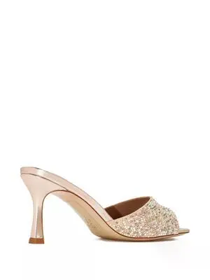 NICOLI 75mm Square-toe Crystal-embellished Heeled Sandals