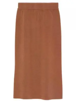 DANIELE FIESOLI Merino-cashmere Blend Midi Skirt - Brown