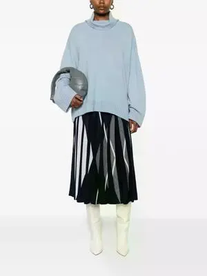 Eric Bompard Pleated Cashmere Midi Skirt
