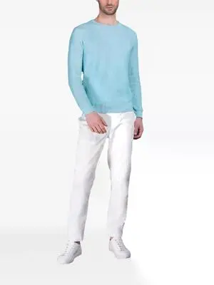 MOORER Raglan-sleeve Ribbed Sweater