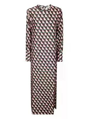 Alberto Biani Geometric-print Long Sleeve Dress