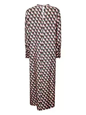 Alberto Biani Geometric-print Long Sleeve Dress