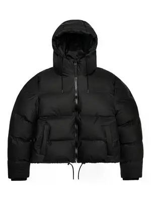 Rains Hooded Cropped-hemline Padded Coat
