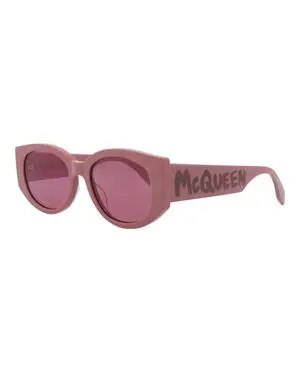 Alexander McQueen Round Oval Sunglasses - Pink Pink Violet (am0330s/30011472/007)
