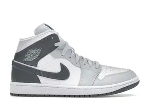 JORDAN Jordan 1 Mid White/pure Platinum/smoke Grey