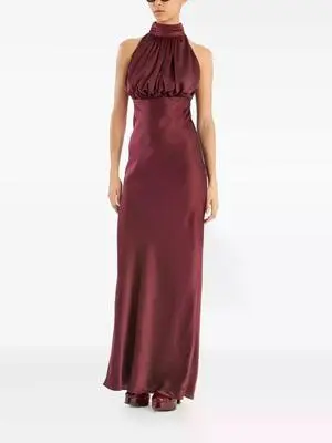 ROTATE BY BIRGER CHRISTENSEN High-neck Silk Maxi Dress